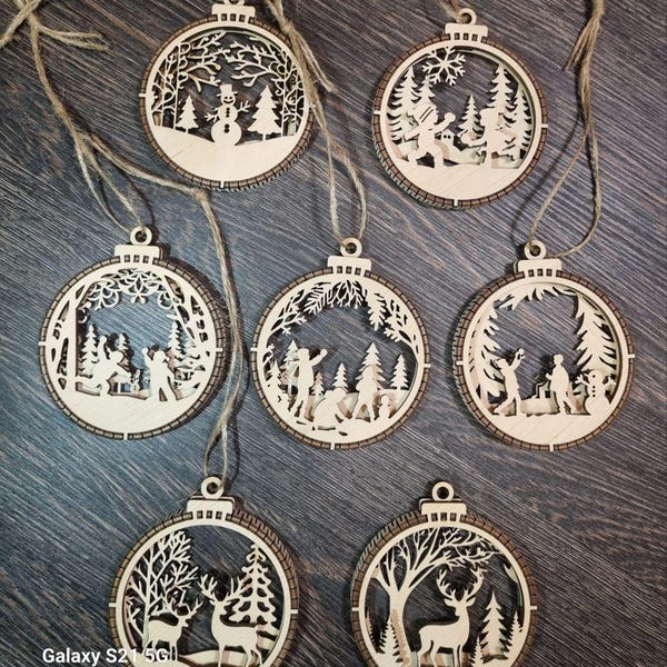 Bundle of 3D Christmas Ornaments, Tree Decorations Craft Set, Hanging ...