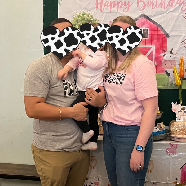 Family Cow Birthday Shirt Mama Dada One Tee, Custom Cow Print Shirt ...