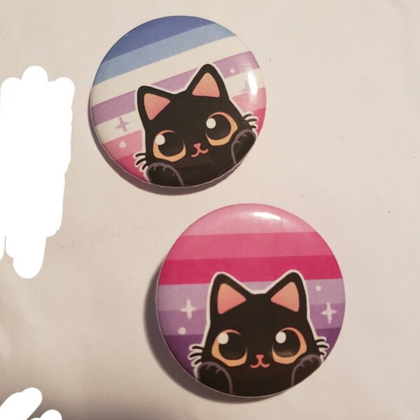 Pride Cat Flags Button Pin - LGBTQ Custom - Trans - Gay - Lesbian ...