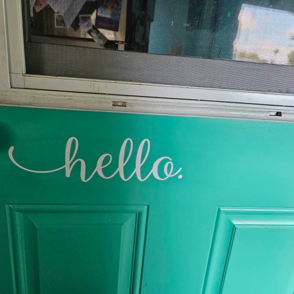 Hello Door Decal, Cute Hello Sticker Greeting for Home, Welcome to Our ...