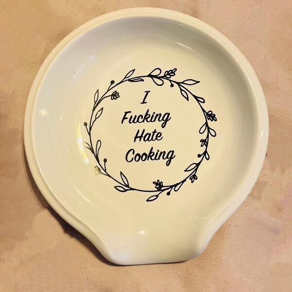 Ceramic Spoon Rest, I F'ing Hate Cooking, Funny Gift, the F Bomb ...