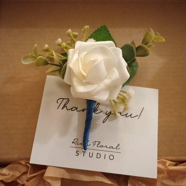 Small Dusty Blue + White Eucalyptus Child Corsage, Blue Flower Girl ...