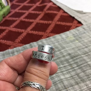 I Am Enough Hand Stamped Ring Very Sturdy Ring Great - Etsy