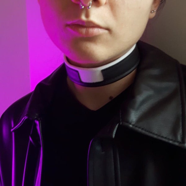 Leather Catholic Priest Collar by Deviant Leather - Etsy