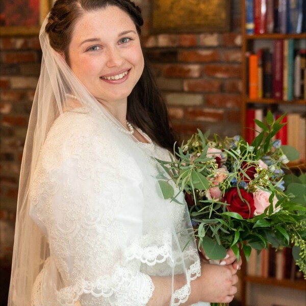 First Holy Communion Veil, Baptism Veil, Lace Veil for Church, Flower ...