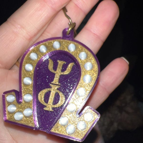 Massively OWT - "omega Psi Phi" Desktop Bright Gold Show Piece With 2 ...