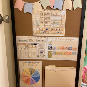 Printable Wall Calendar for Kids Classroom Perpetual Calendar Morning ...