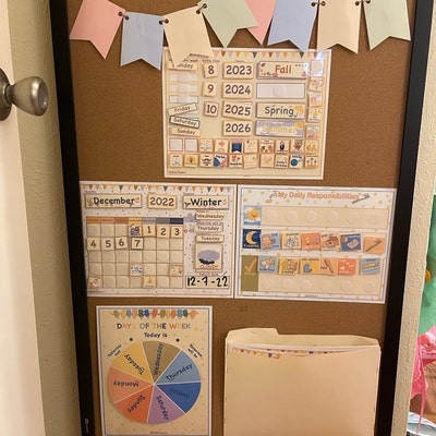 Printable Wall Calendar for Kids Classroom Perpetual Calendar Morning ...