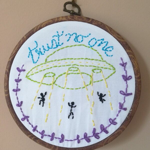 Trust No One | Digital Hand Embroidery Pattern | PDF Digital Download ...