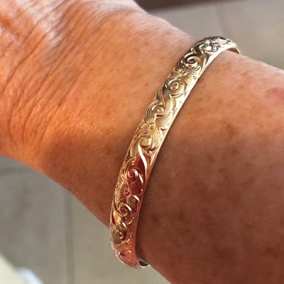 Gold Floral Cuff, Cuff Bracelet, Gold Bracelet Cuff, Boho Cuff ...