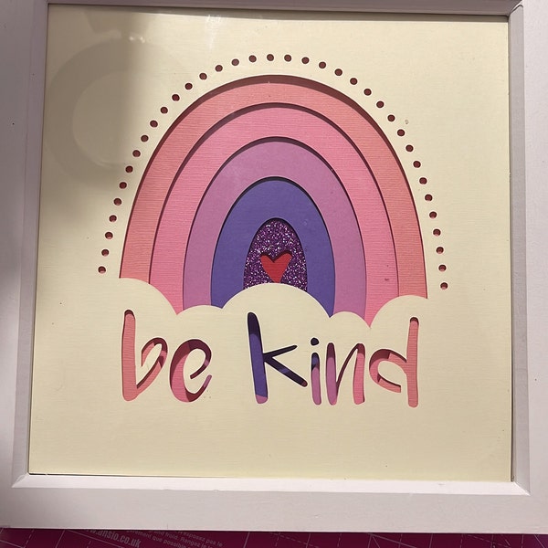 3D Be Kind Shadow Box, Boho Rainbow Svg, Files for Cricut and ...