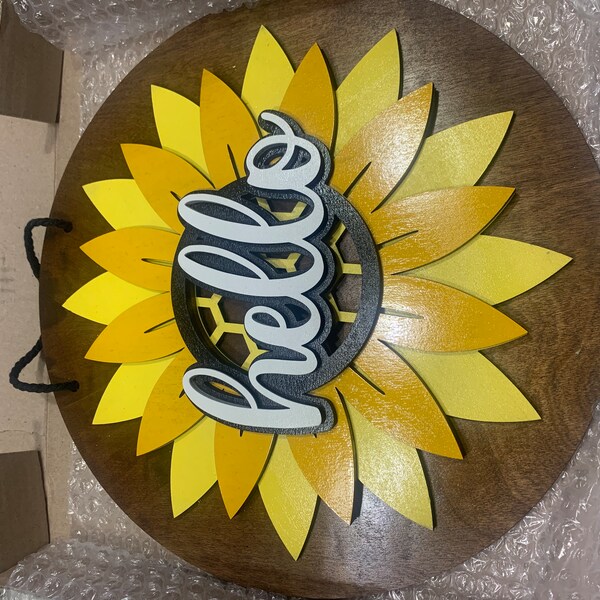 Hello Sunflower | Home Decor | Multiple Sizes Available | Completed ...