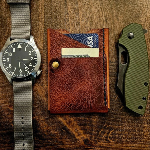 Big Spender Minimalist Leather Wallet, Simple Front Pocket Wallet, Slim ...