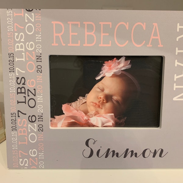 Darling Baby Girl Personalized Picture Frame, Newborn Baby Gift, Baby ...