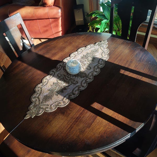 Handmade Mother of Pearls Beaded Table Runner. Matching Placemats Are ...