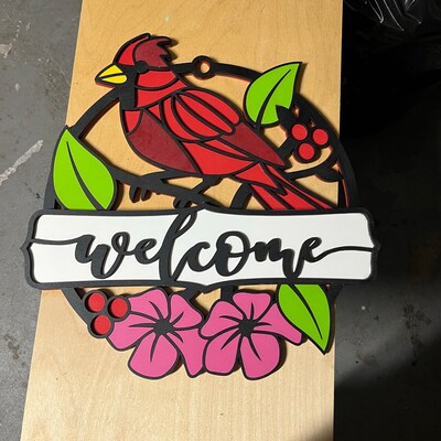 Layered Assemble and Non Assemble Cardinal Laser Cut File - Etsy