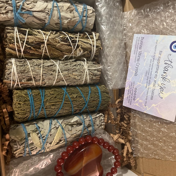 House Protection Cleansing Sage Kit, Smudging Sticks, Spiritual Gift ...