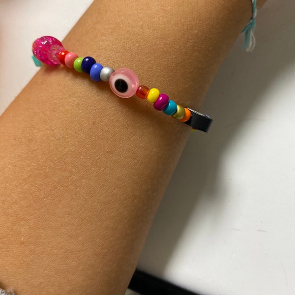Handmade Colorful Seed Bead Bracelet: 90s Trendy Personalized Jewelry ...