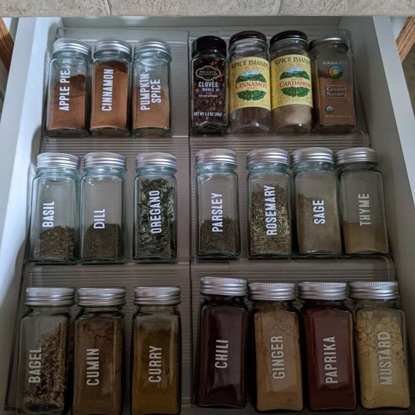 Custom Spice Vinyl Decals, Kitchen Organization, Sticker Spice Jar ...