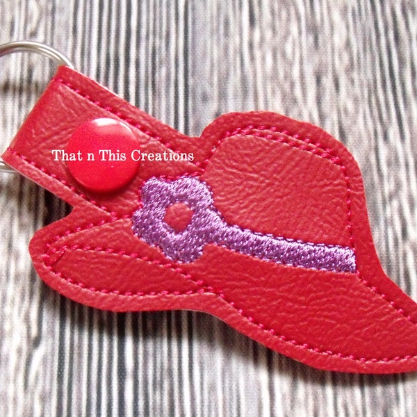 Red Hat - Key Fob in the Hoop - DIGITAL Embroidery DESIGN - Etsy