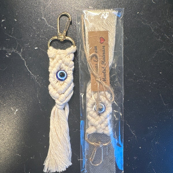 Macrame Key Chain Boho Custom Name Bridal Shower Gift & Guest Favors Name Tag Bridesmaids ...