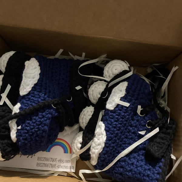 Crochet Baby Blue Soccer Shoes, Baby's First Cleats, Baby Sports ...