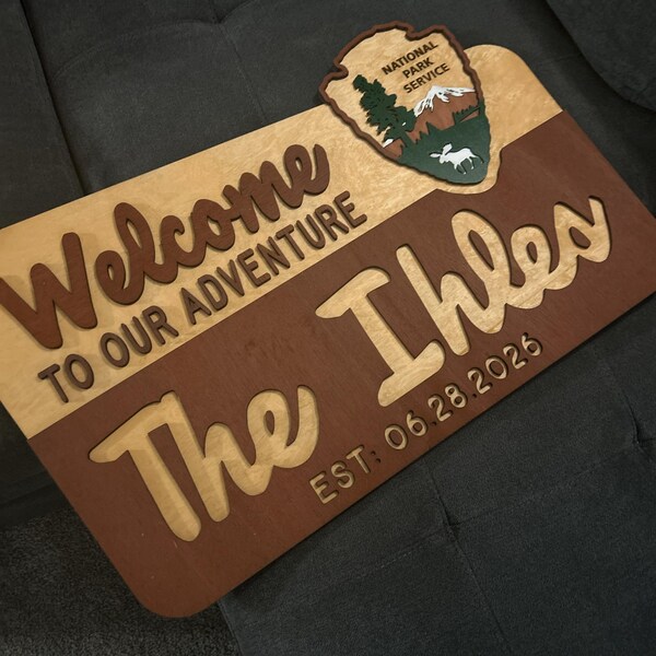 Custom National Park Sign, Wedding Sign, Camp Wedding, Hiker Gift ...