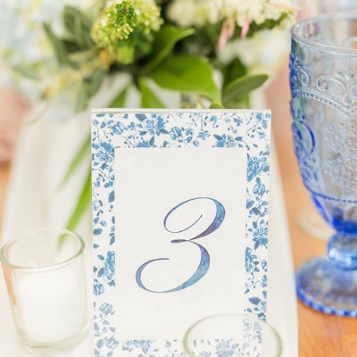 Blue Table Numbers, Beach Wedding Decor, Printable Table Numbers ...