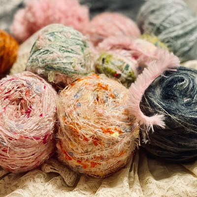 Neon Coral Paper Flag Yarn Neon Fantasy Pink, Orange 50 Grams 1.76 ...