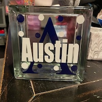 Girls Customized/personalized Lighted Glass Block Nightlight 6-inch ...