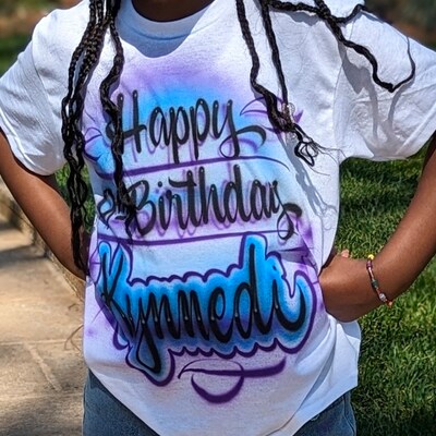 Airbrush T Shirt Script Swirly Name - Etsy