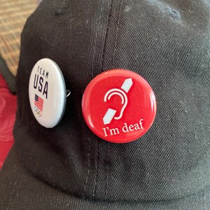 I'm Deaf Button Pin Deaf Awareness Deaf Logo Icon Deaf Badge Deaf ...