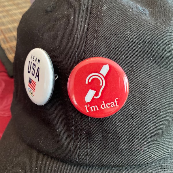 I'm Deaf Button Pin; Deaf Awareness; Deaf Logo Icon; Deaf Badge; Deaf ...