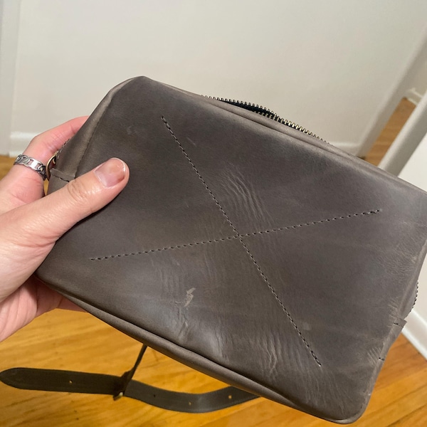 Black Minimalist Leather Womens Bag, Leather Crossbody Bag, Small ...