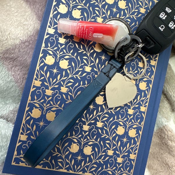 Custom Stamped Leather Matte Black Keychain, Wristlet, Wrist Strap ...