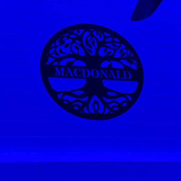 Tree of Life Monogram Metal Sign - Personalized Family Name Wall Decor ...