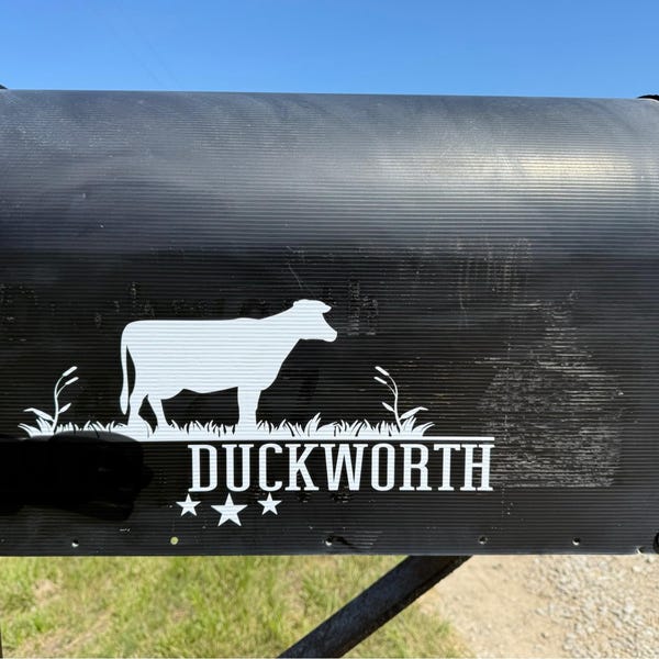 Rural Mailbox Decal, Cow Mailbox Decal, Custom Farm Mailbox Sticker ...
