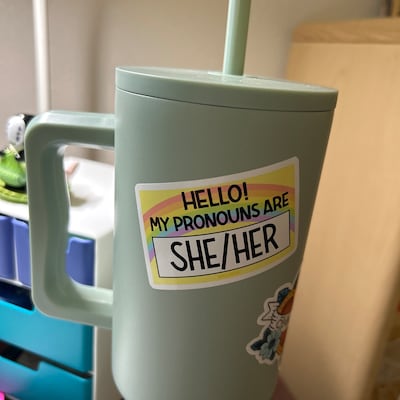 SHE/HER Name-tag Sticker - Etsy