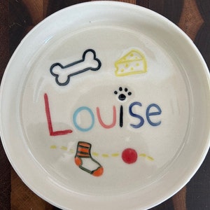 Custom Cute and Cheerful Pet Plate, 2 to 3 Designs, Handmade Pottery ...