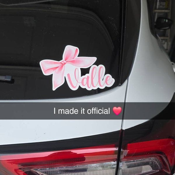 Large Pink Ribbon Sticker, Vinyl Waterproof Sticker, Pink Bowsticker ...