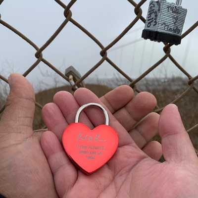 Engraved Heart Love Lock With Key Travel Bridge Love Locks for ...