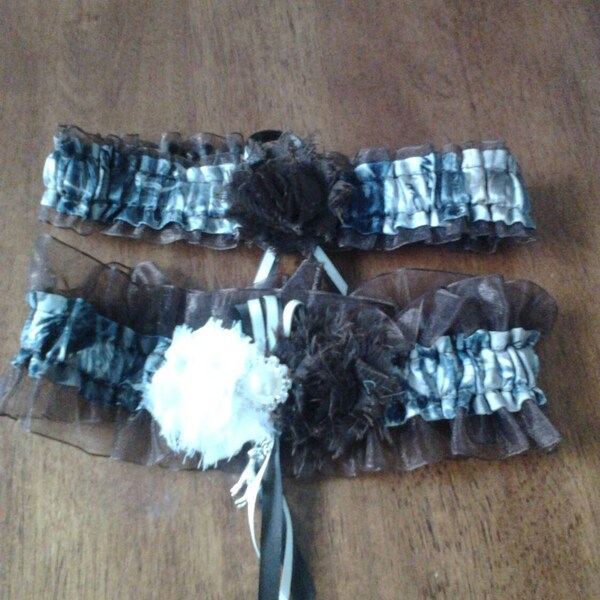 Camo Garter, Brown Garter Set, True Timber Garter, Bridal Garter ...