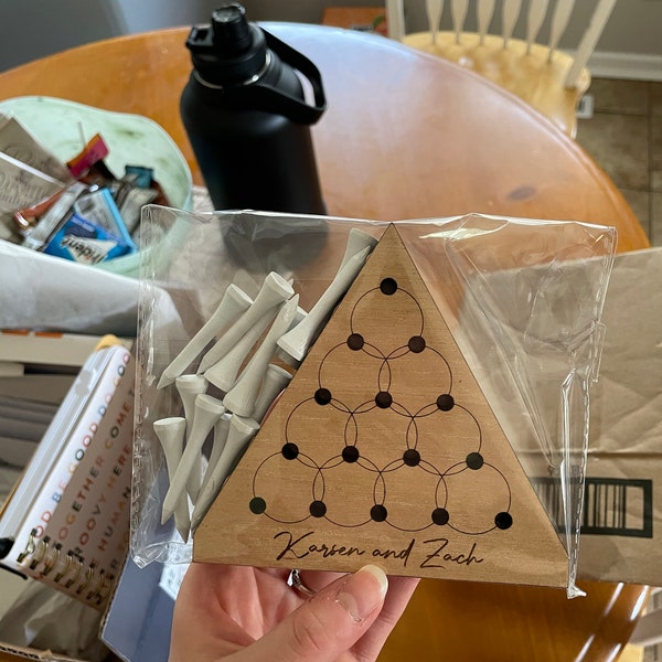 Personalized Triangle Peg Jump Game / Golf Tee / Solitaire/ Gift ...