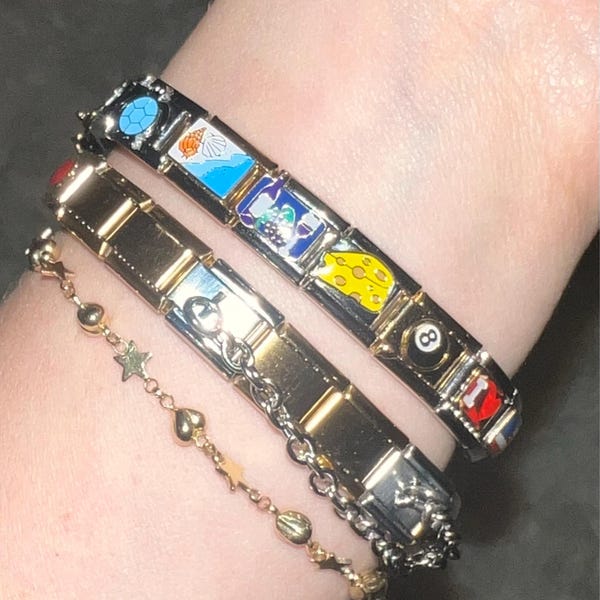 Personalized Italian Charm Bracelet, Custom Vintage Italian Charms, 300 ...