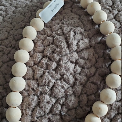 Natural Cream Colored Pale Tan Wooden off Round Shaped Beads With 2mm ...