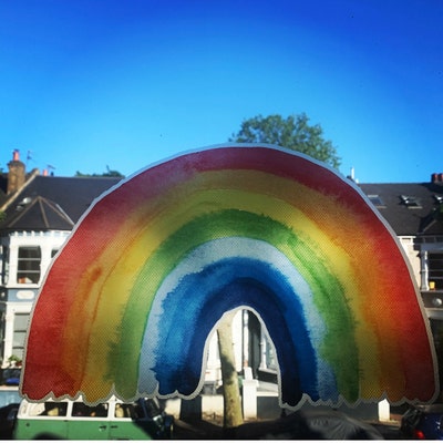 Stay Safe Be Kind Rainbow Window Sticker Rainbow Window - Etsy