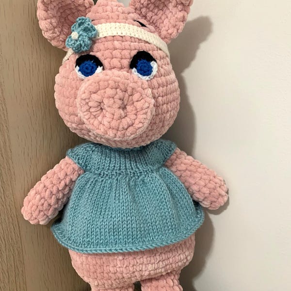 Amigurumi Piggy Crochet Pattern, Stuffed Animal Toy, Cute Pig Plushie ...
