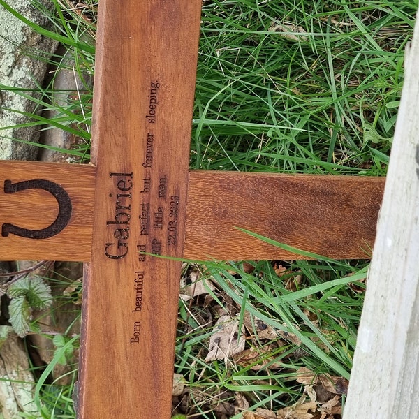 Oak Memorial Cross, Grave Marker, Grave Cross, Wooden Cross, Memorial ...