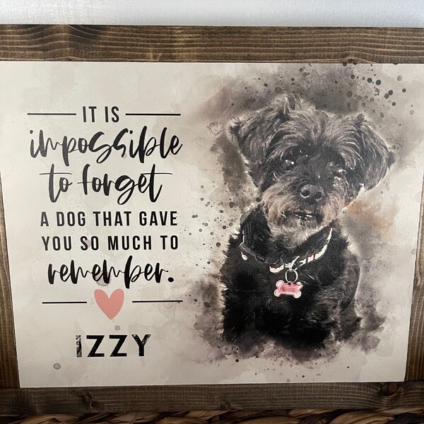 Pet Loss Sign, Watercolor Pet Sign, Animal Loss Sign, Pet Loss Gift ...