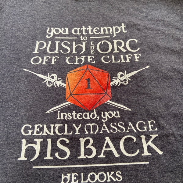 Fantasy T-shirt Orc Critical Fail DND Gift for Dnd D20 Gift Tee Game ...